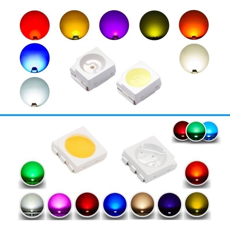 LED 3528 5050 SMD PLCC-2 PLCC-6 LEDs 10 20 50 100 Stück Set und 9 Far ...