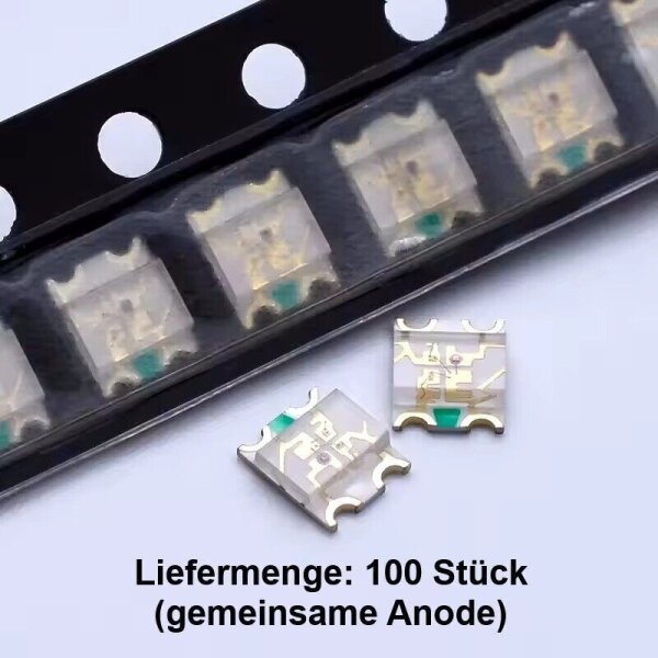 SMD LED 3227 RGB Tricolor gemeinsame Anode Plus / Kathode Minus 10 50 ...