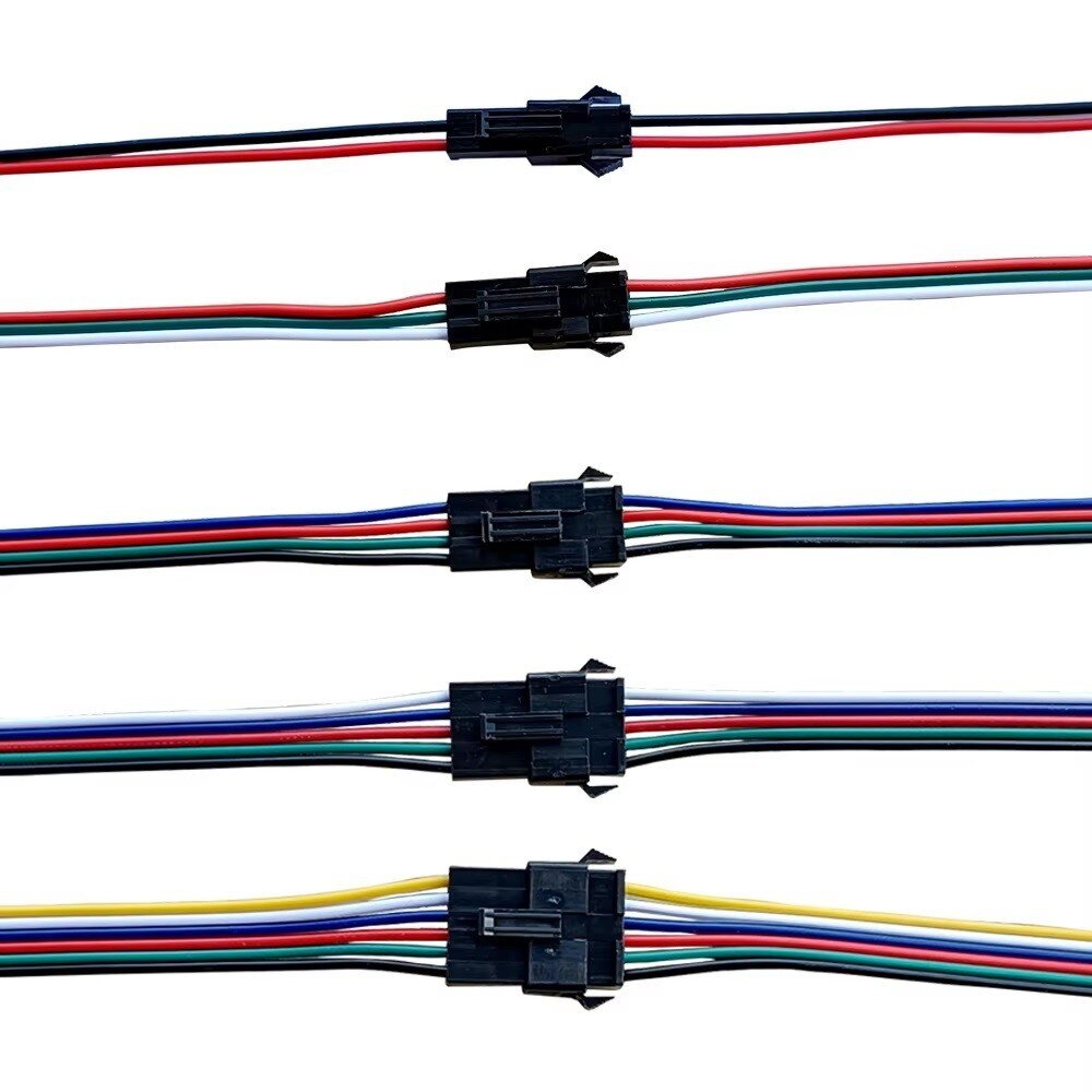 JST SM Stecker Buchse mit Kabel 15cm LED Streifen RC 2 3 4 5 6 Pin Co ...
