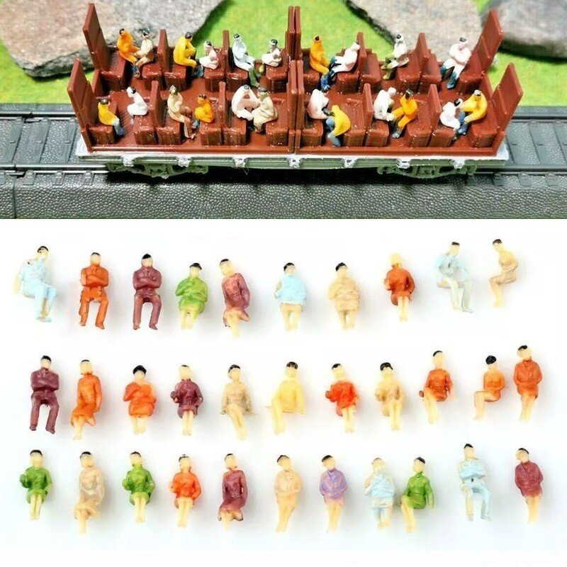 Figuren N sitzende Reisende ideal für Waggons Spur N 1:160 Set 50 100 ...
