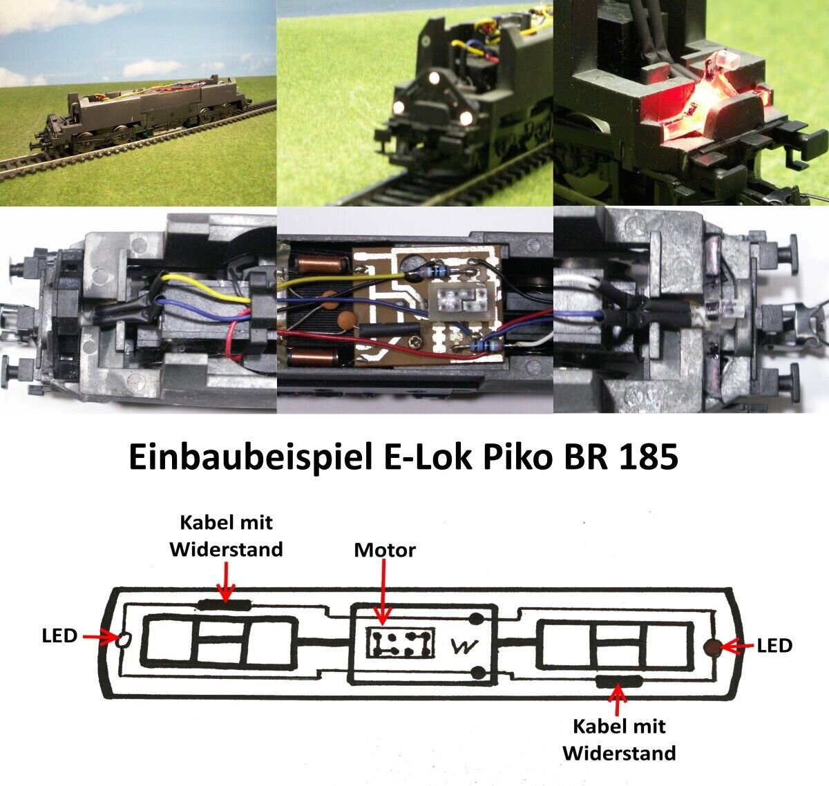 LED Umbauset für H0 Loks Lichtwechsel rot/weiß, rot/warmweiß Wendezug ...