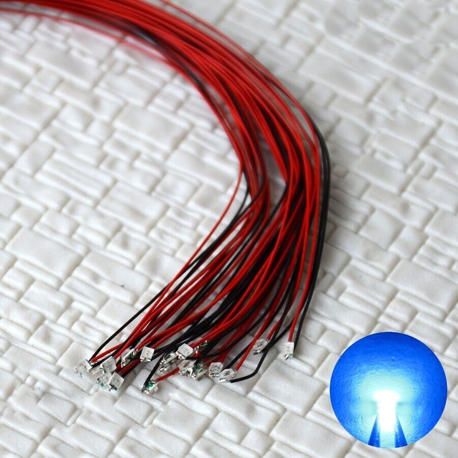 SMD Blink LED 0805 blau blinkend mit Kabel Microkabel LEDs 10 Stück S ...