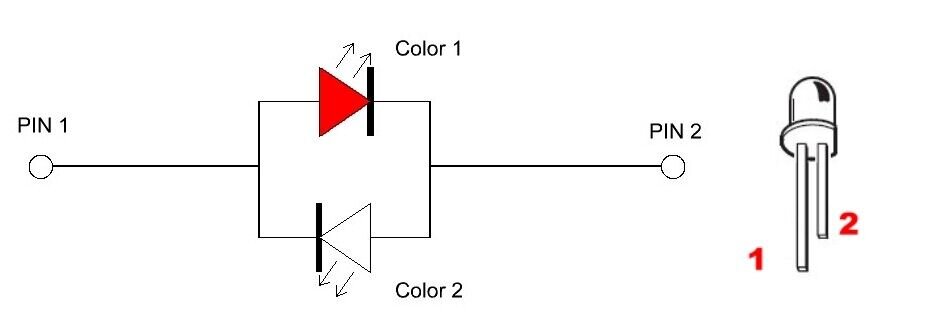 Duo LED 2mm Tower bicolor LEDs 2pin Lichtwechsel Lok Triebwagen Wende ...