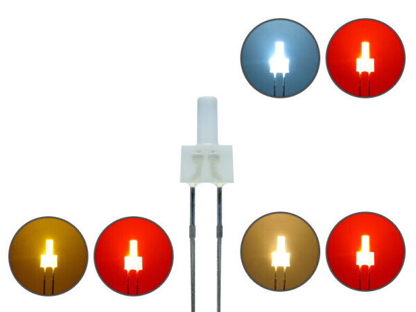 Duo LED 2mm Tower bicolor LEDs 2pin Lichtwechsel Lok Triebwagen Wende ...