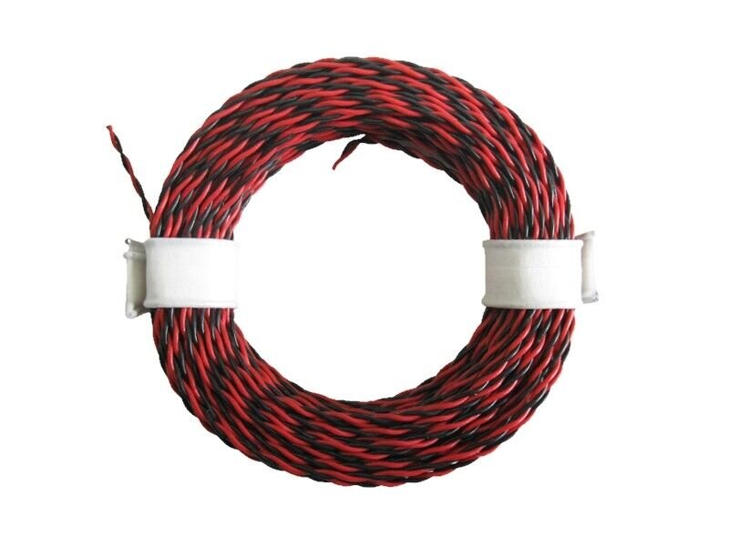 Litze Zwillingslitze 2x 0,04mm² rot schwarz verdrillt LIYV Doppellitz ...