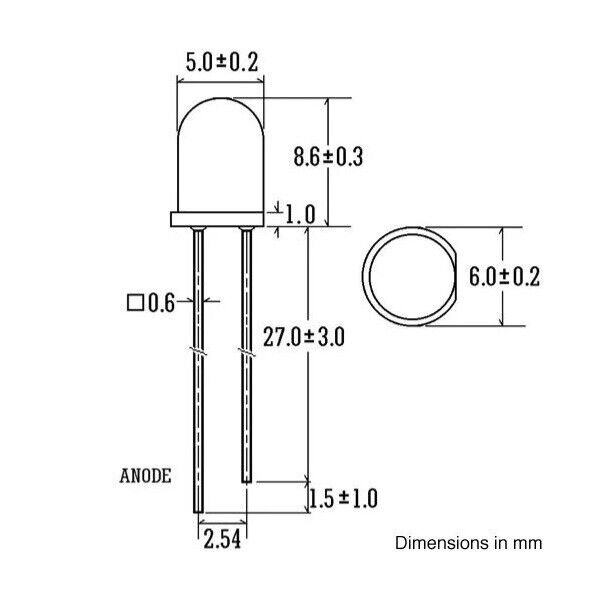 LED 3mm 5mm diffus LEDs 7 Farben zur AUSWAHL 10, 20, 50 oder 100 Stüc, 2,99