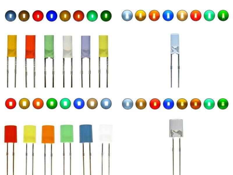 LED Zylinder 3mm 5mm klar diffus zylindrisch Flat Top LEDs Menge und ...