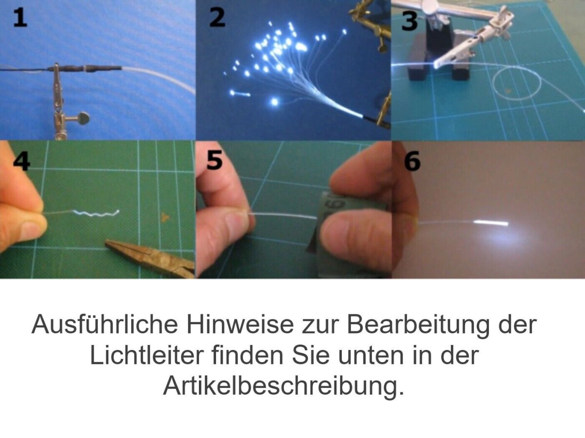 Lichtleiter Glasfaserkabel Lichtwellenleiter Lichtfaser 2 Meter 0,25-, 4,62