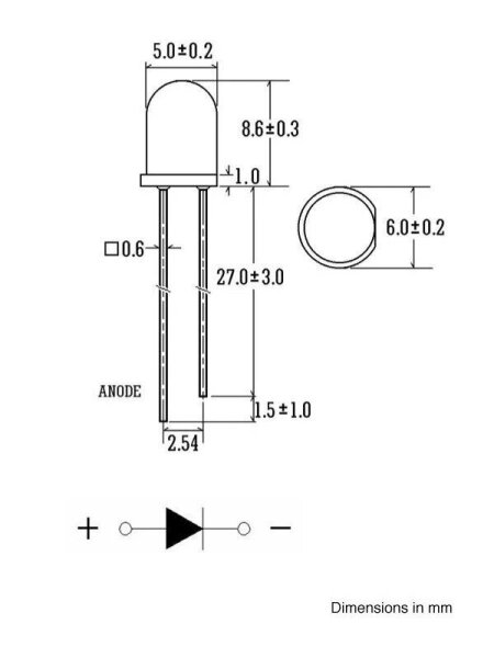 Blink LEDs 5mm Blinker LED Blinklicht langsam blinkend 0,5Hz (30x pro ...