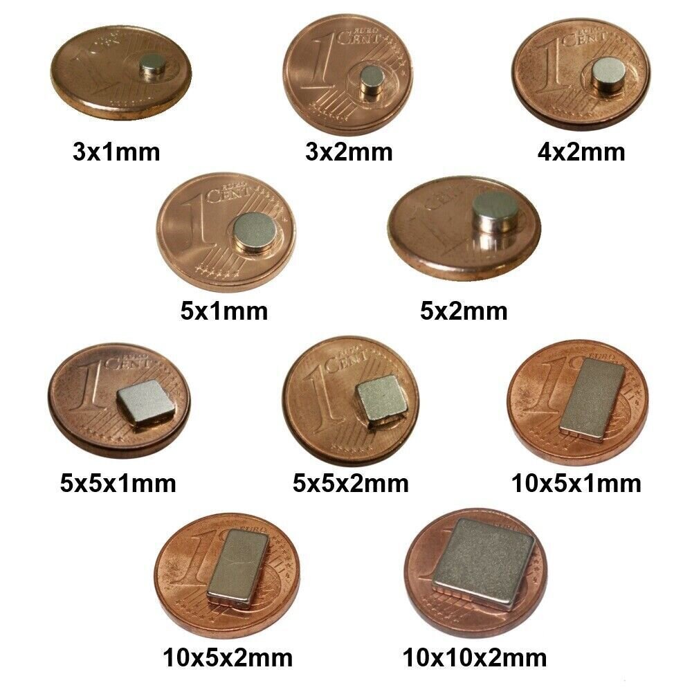 Neodym Magnete Rund Quader mini für z.B Relais Reedkontakte Modellbah ...