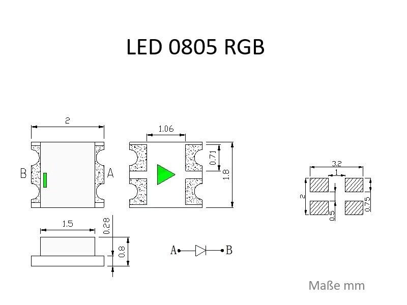 SMD LED RGB 0805 Regenbogen Farbwechsel langsam + schnell Lichtwechse ...