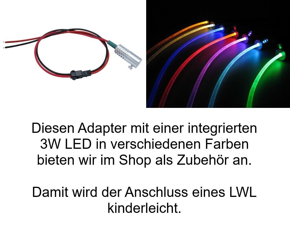 Lichtleiter Glasfaserkabel Lichtwellenleiter seitlich leuchtend Neon ...