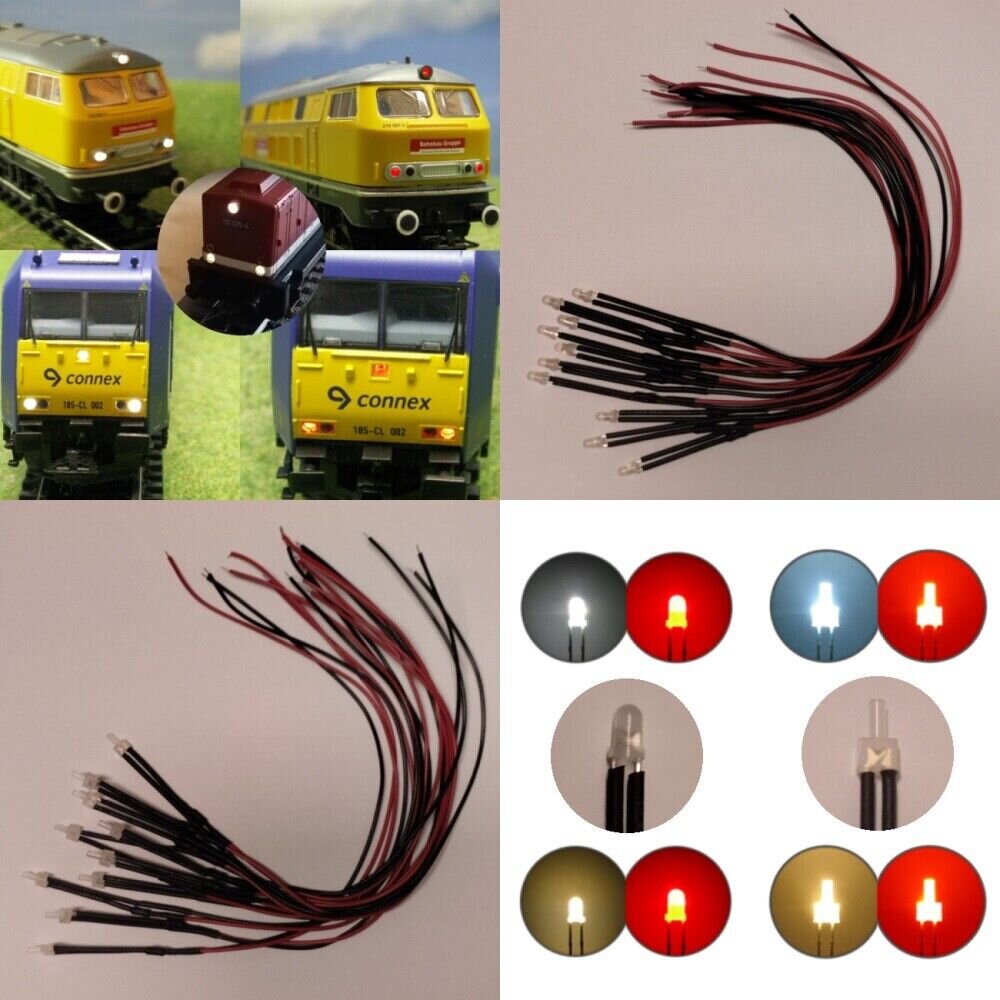 LED Umbauset Duo LEDs 2mm 3mm mit Kabel Lichtwechsel H0 Loks Triebwag ...