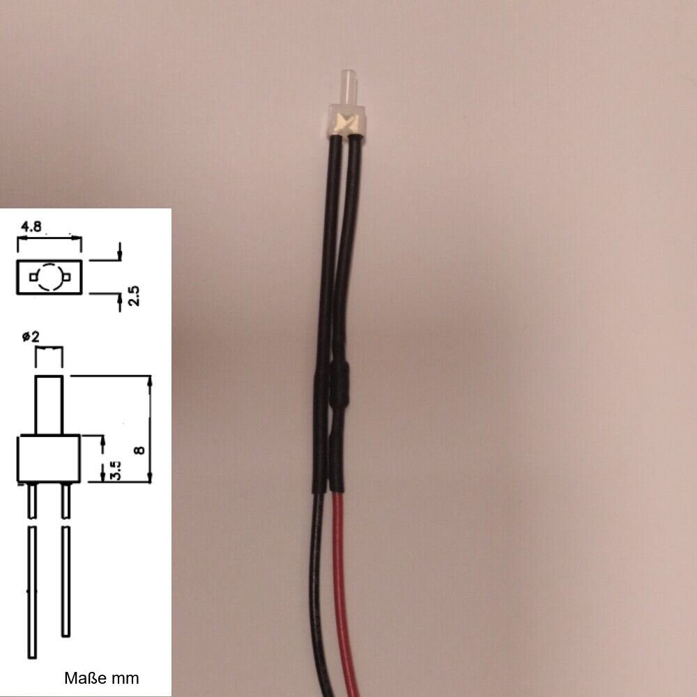 LED Umbauset Duo LEDs 2mm 3mm mit Kabel Lichtwechsel H0 Loks Triebwag, 11,99