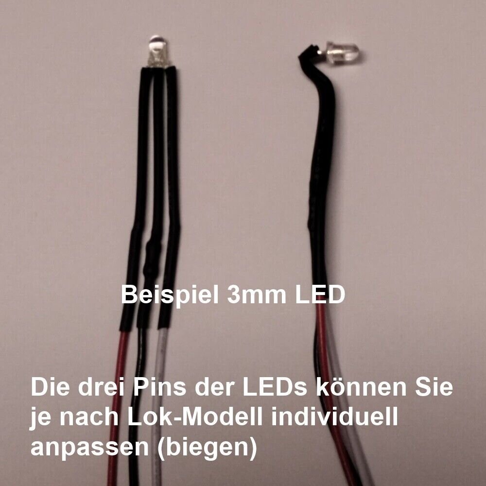 LED Umbauset Duo LEDs 2mm 3mm mit Kabel Lichtwechsel H0 Loks Triebwag ...