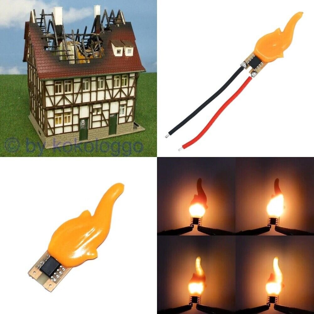 Flackerlicht brennendes Haus LED brandflackern Feuer H0 TT / G Lagerf ...
